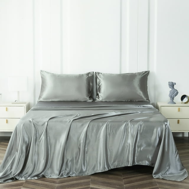 Ntbed Luxury Queen Size Satin Sheets Set Silky 1800 Thread Count