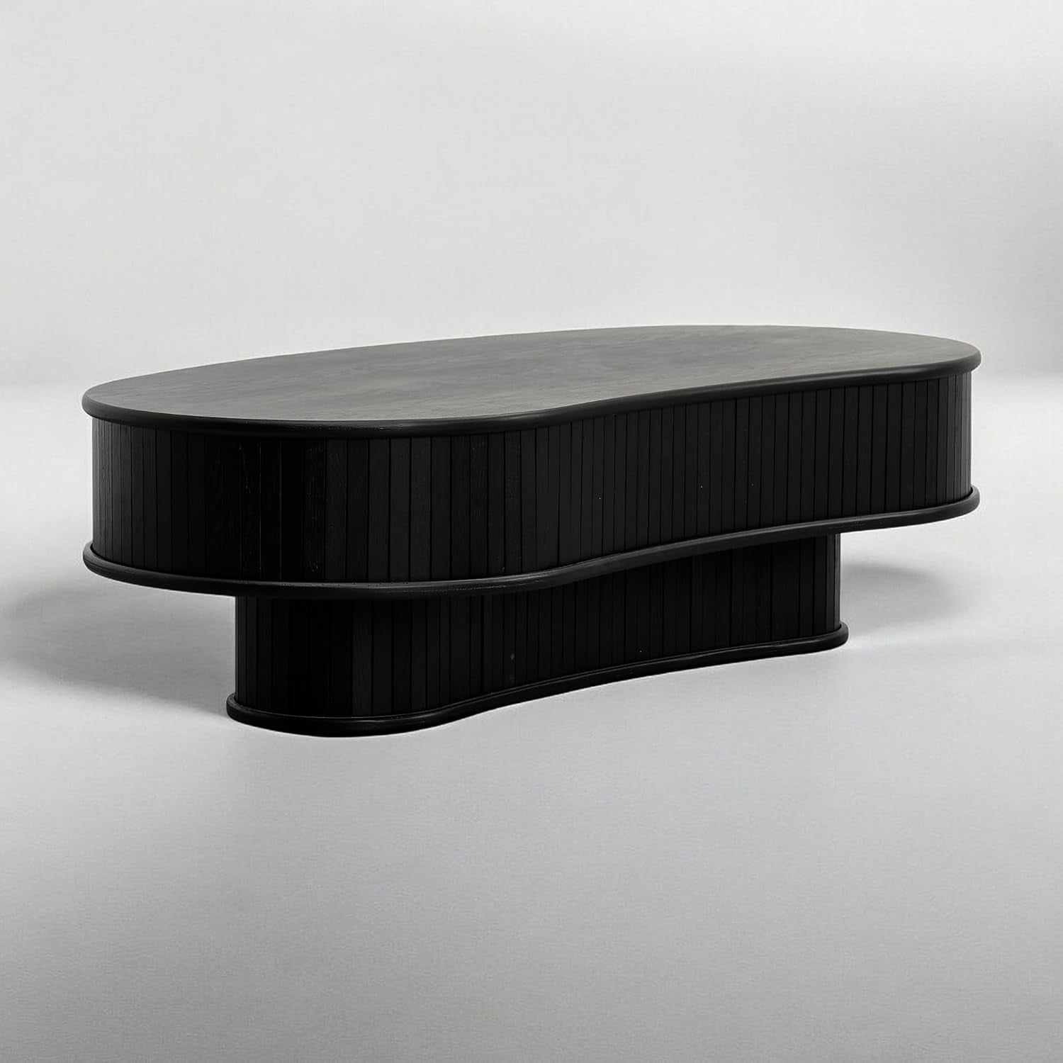 NTC Ripple DOU Coffee Table, Modern Wooden Double-Layer Center Table ...