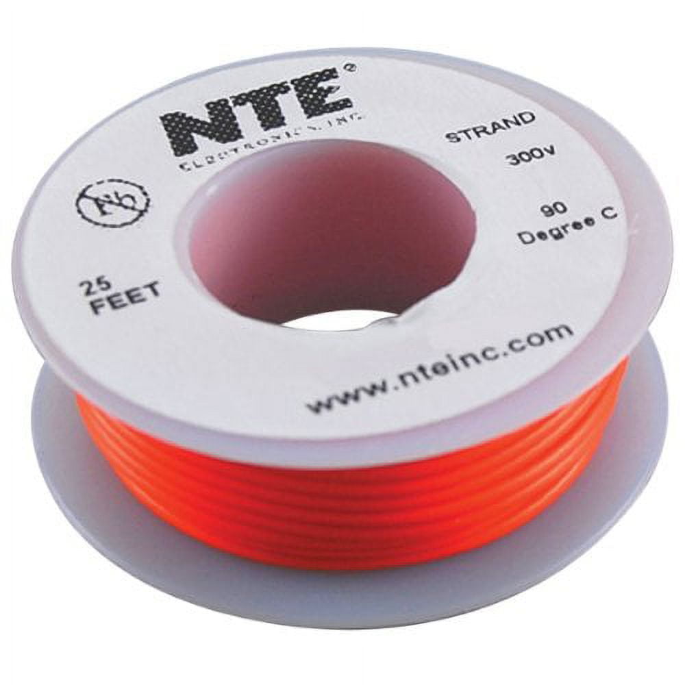 NTE Electronics WH24-03-25 Hook Up Wire, Stranded, Type 24 Gauge, 25 ...