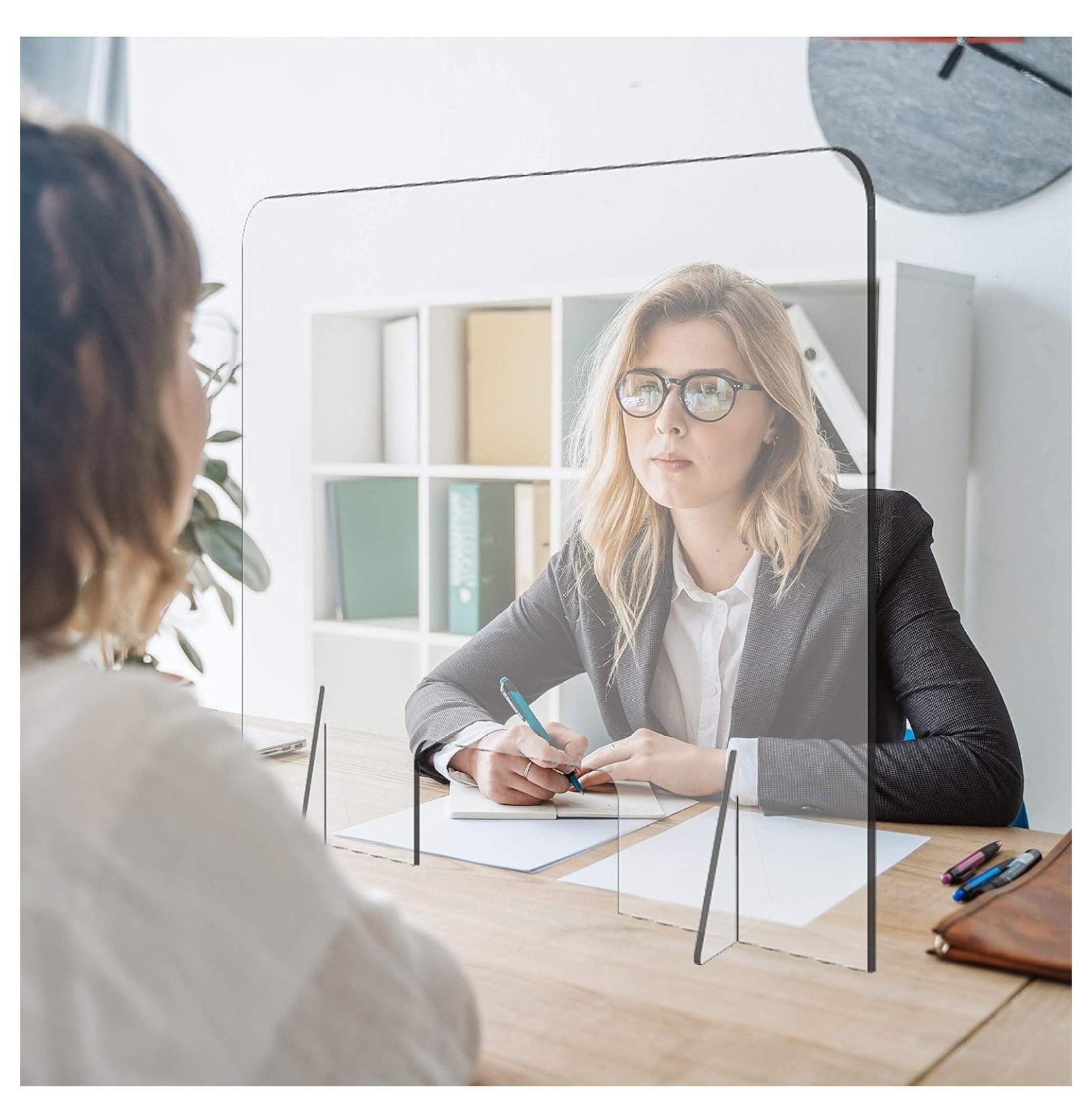 NTELLIMADE Sneeze Guard, Plexiglass Shield for Desk Counter and Table ...