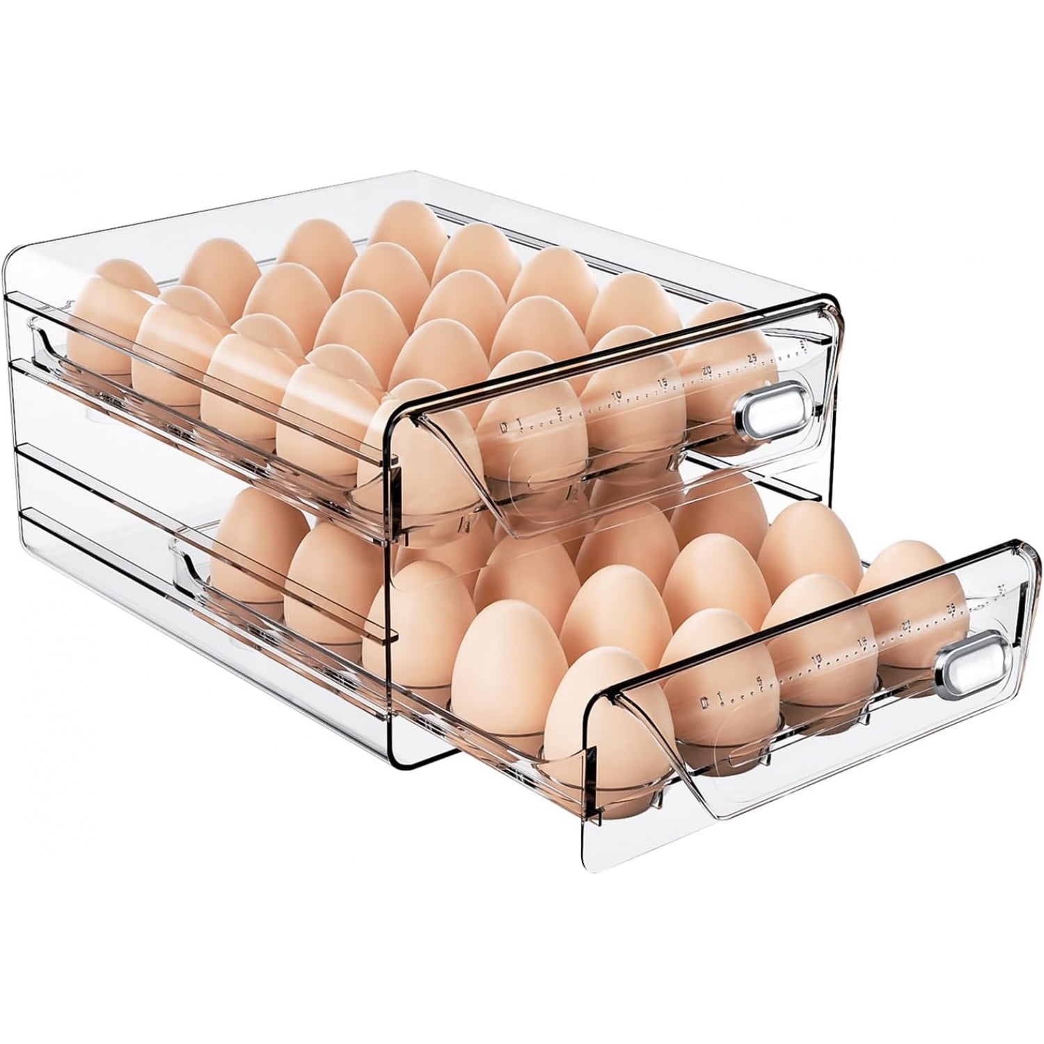 NTGFU 2 Tier-40 Grids Stackable Egg Holder for Fridge, Automatic ...