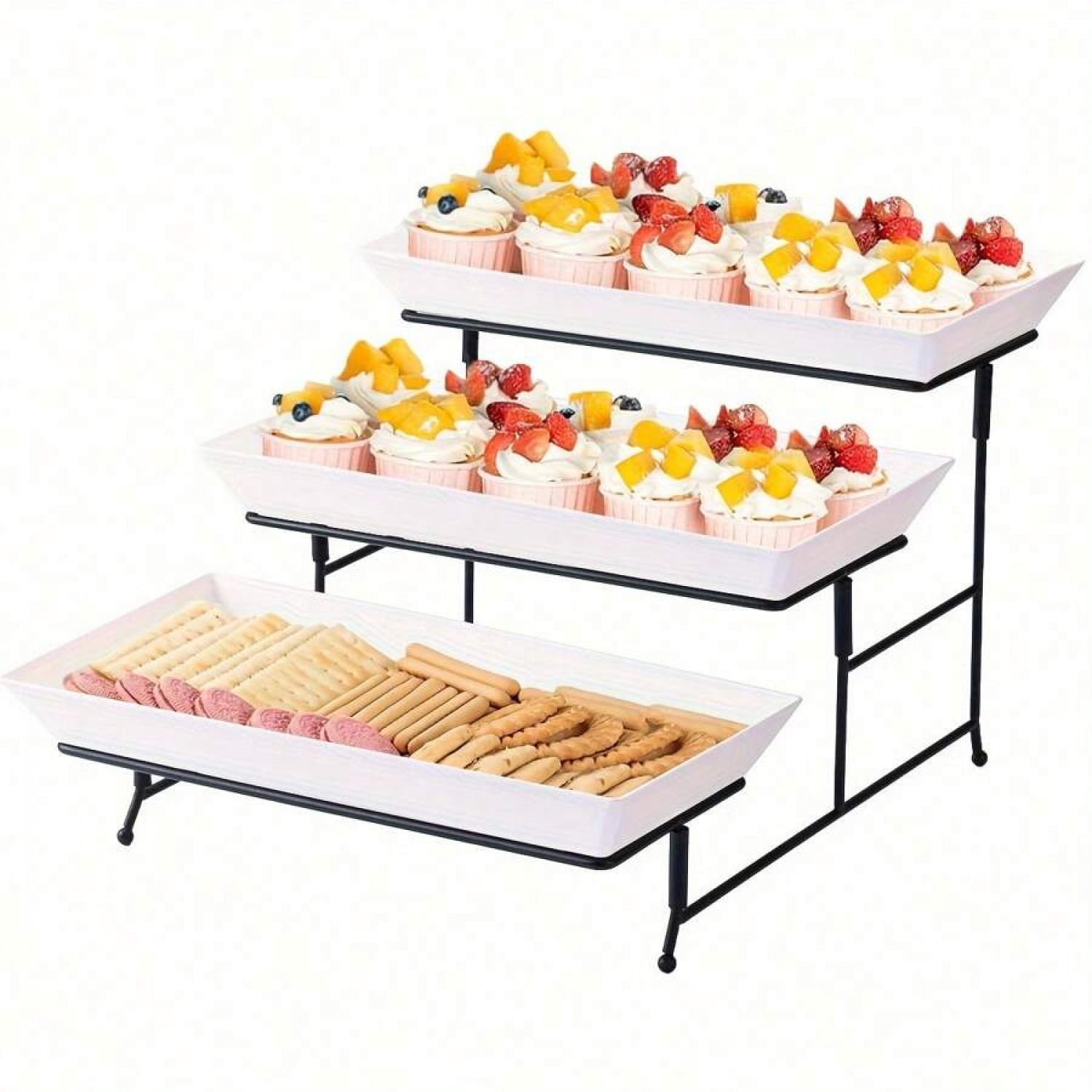 NTGFU 3-Tier Dessert Stand with Foldable Metal Display Stand And 3 ...