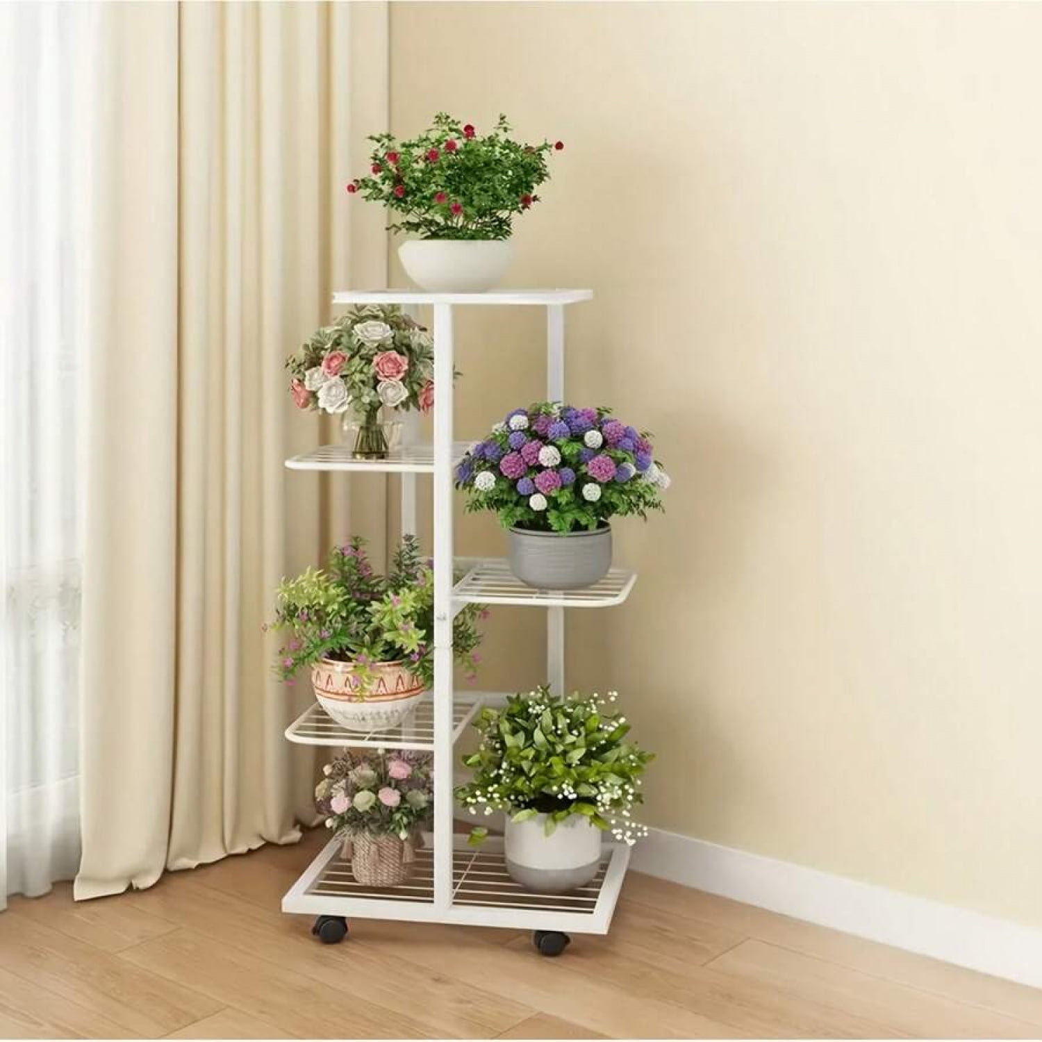 NTGFU 5 Tier Metal Plant Stand - Multi-Functional Indoor/Outdoor ...