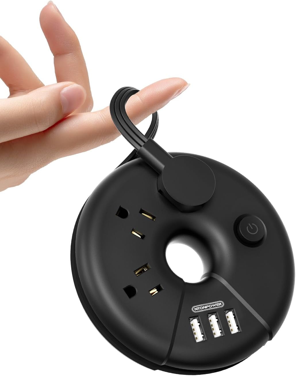 NTONPOWER Travel Power Strip with 3 USB Ports, Cruise Approved Power ...