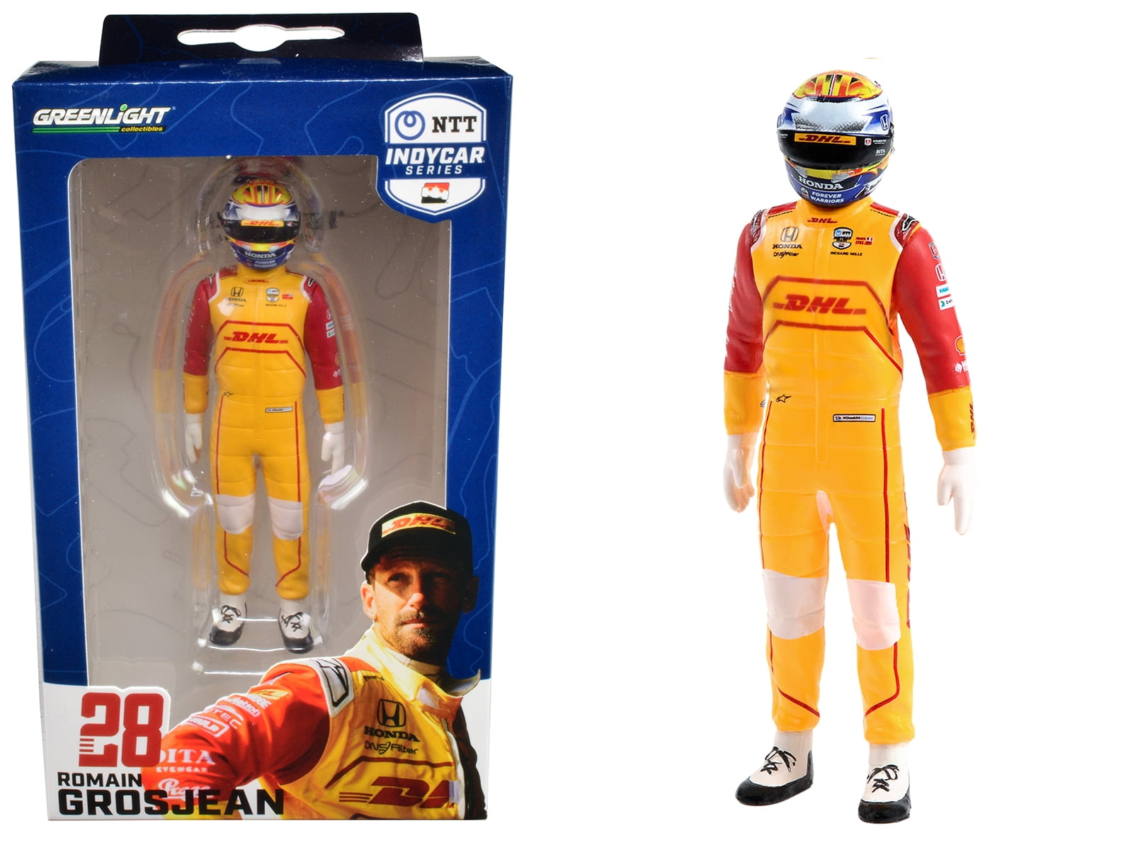 "NTT IndyCar Series" #28 Romain Grosjean Driver Figure "DHL - Andretti ...