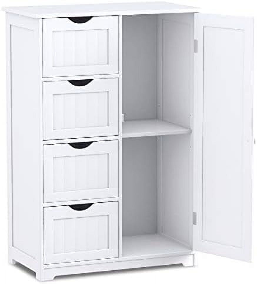 NTTBOBOEC Bathroom Cabinet with Drawers - 4 Drawer Organizer w/Cupboard ...
