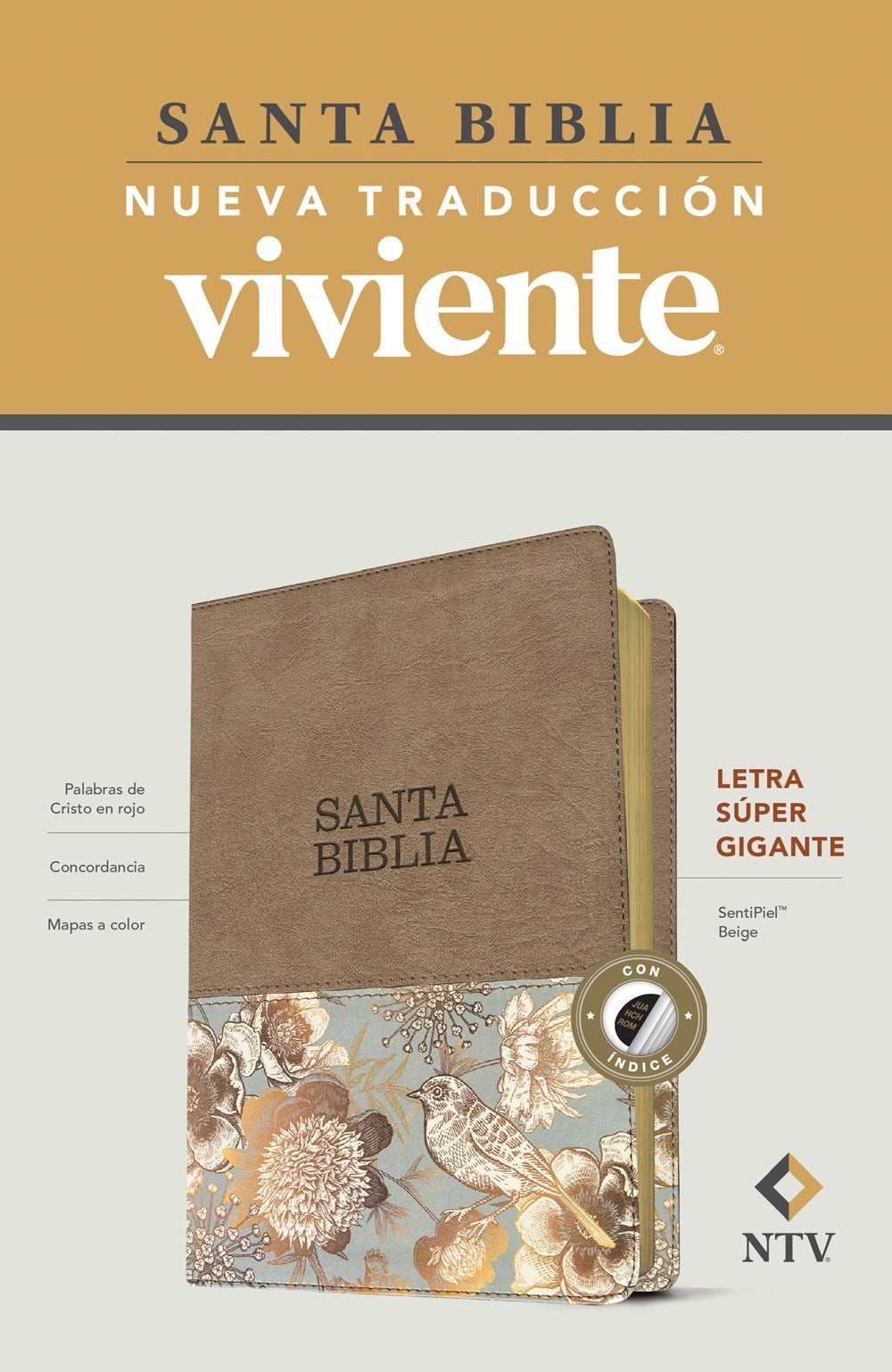 NTV Super Giant Print Bible (Santa Biblia Letra Super Gigante)-Beige ...