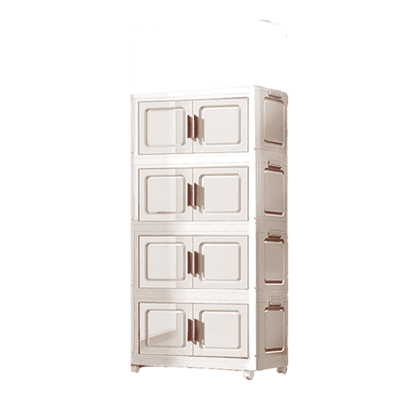NTYNTY 4 Tier Stackable Plastic Storage Bins with Lid and Wheels-Closet ...