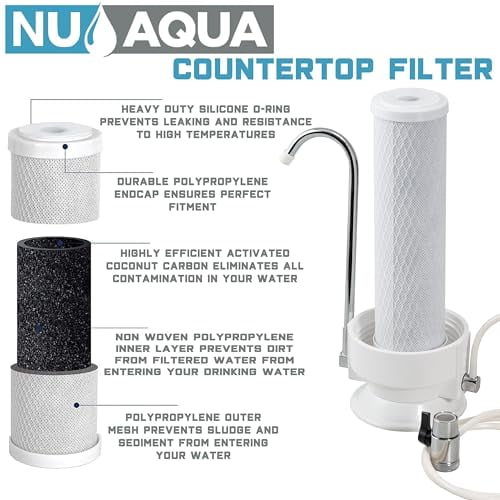 NU Aqua Countertop Water Filter System 1 Stage w/Chrome Faucet + Extra ...