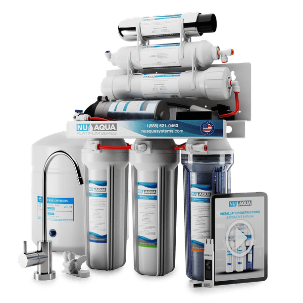 NU Aqua Platinum Series 6 Stage UV Ultraviolet 100GPD RO System with Booster Pump - Walmart ...
