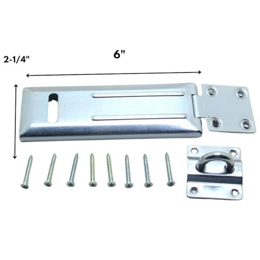 NU-SET 2706-0 Steel Single Hinged Hasp with Rolled Edges, Gray ...