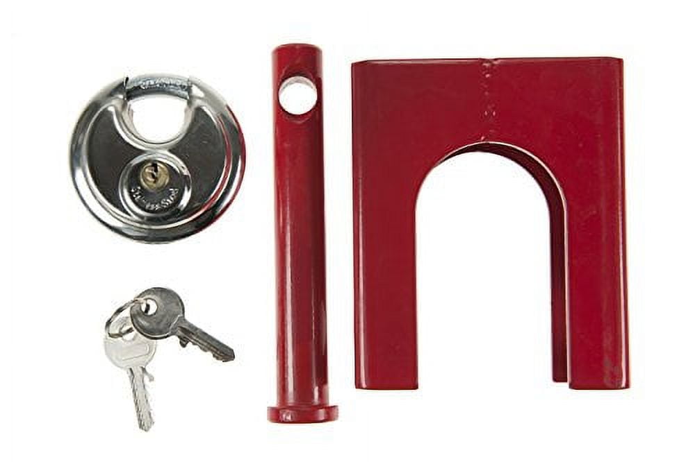 NU-SET King Pin Collar Hasp with Disc Trailer Lock Combo, Red, (2716 ...