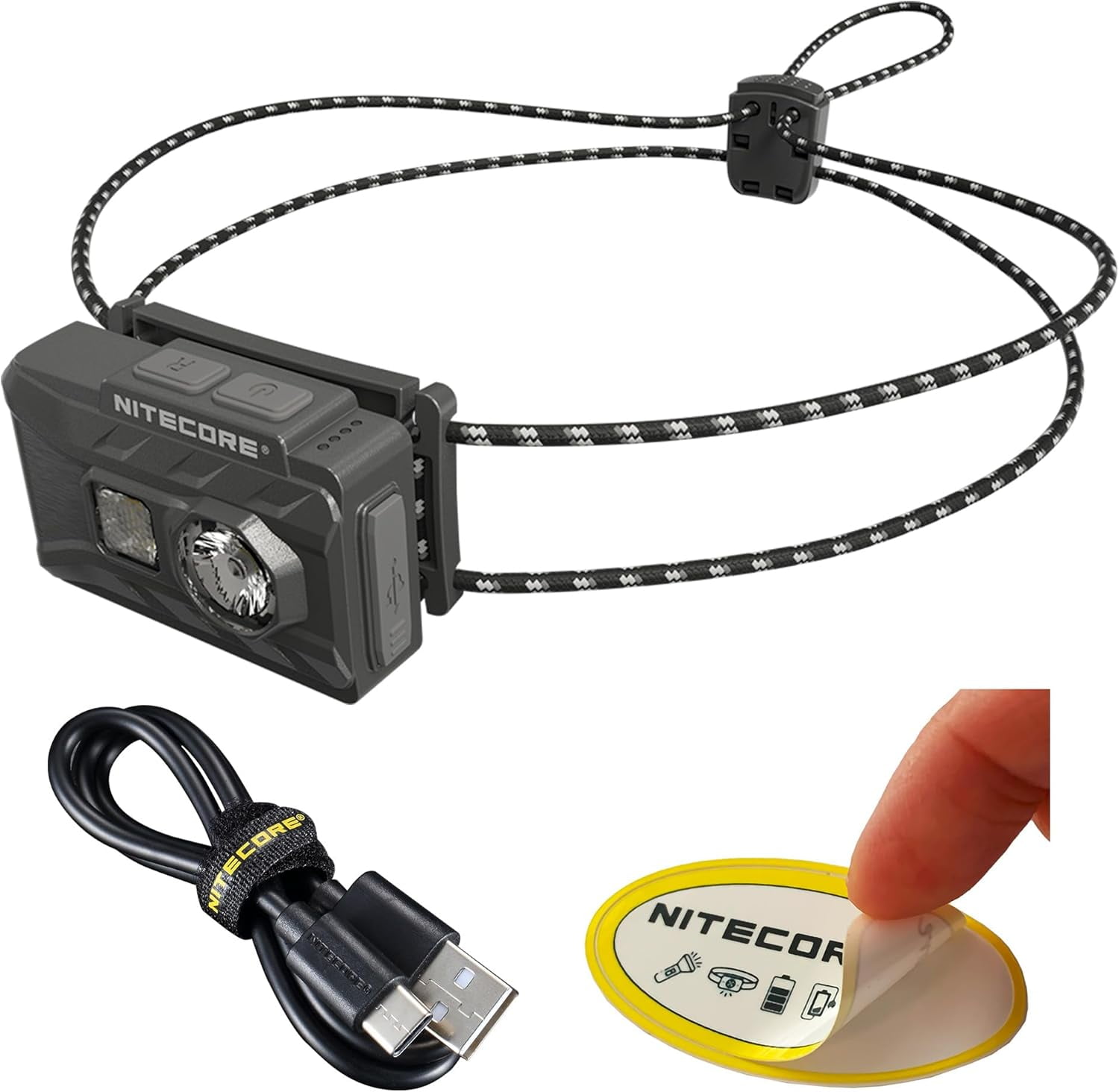 NU20 Classic Ultralight Headlamp, 360 Lumen USB-C Rechargeable ...