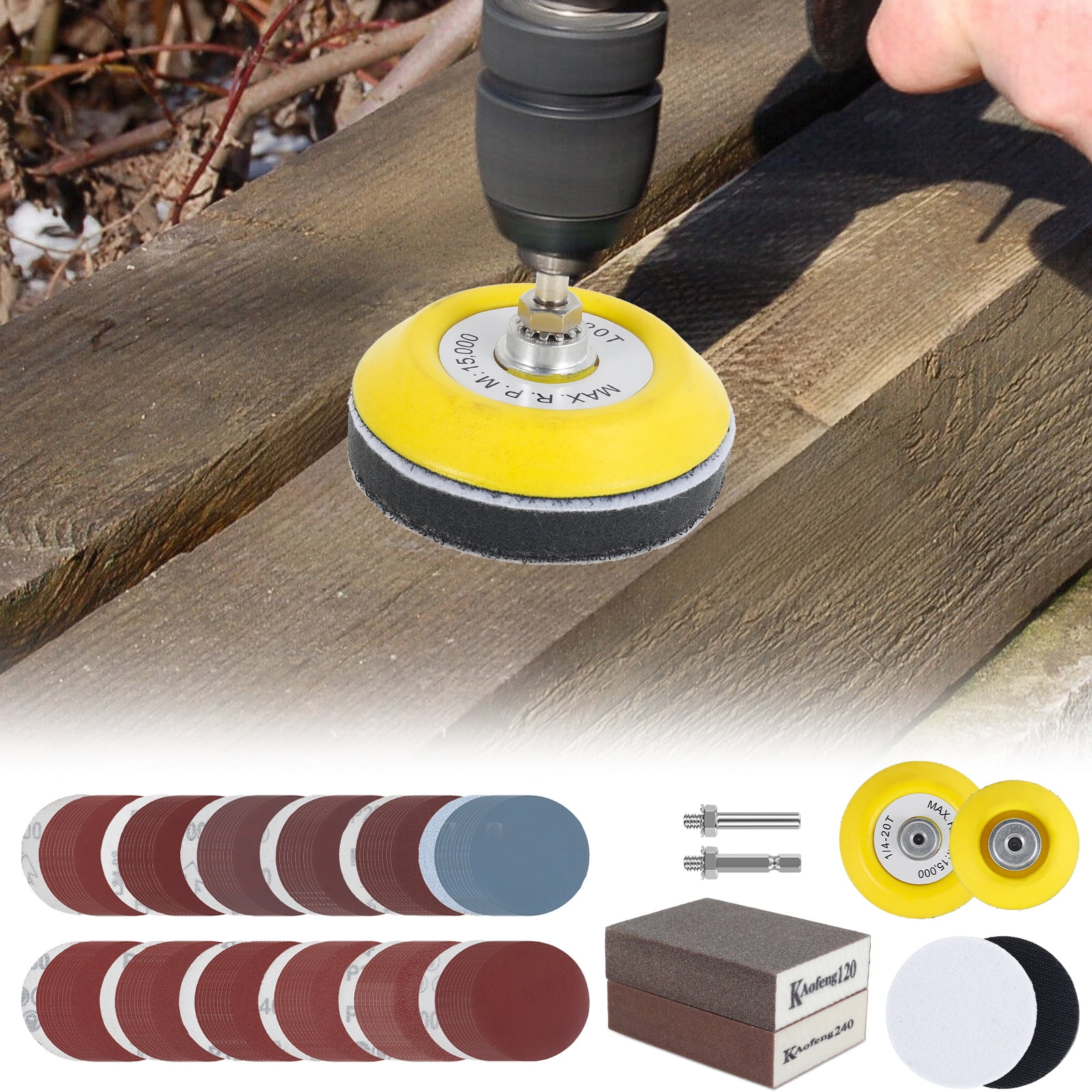 NUAHRHY 120Pcs Assorted Sanding Discs for Most Electric and Pneumatic ...