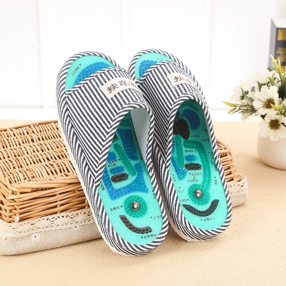 NUAHRHY 1Pair Foot Massage Slippers Health Shoe Reflexology Magnetic ...
