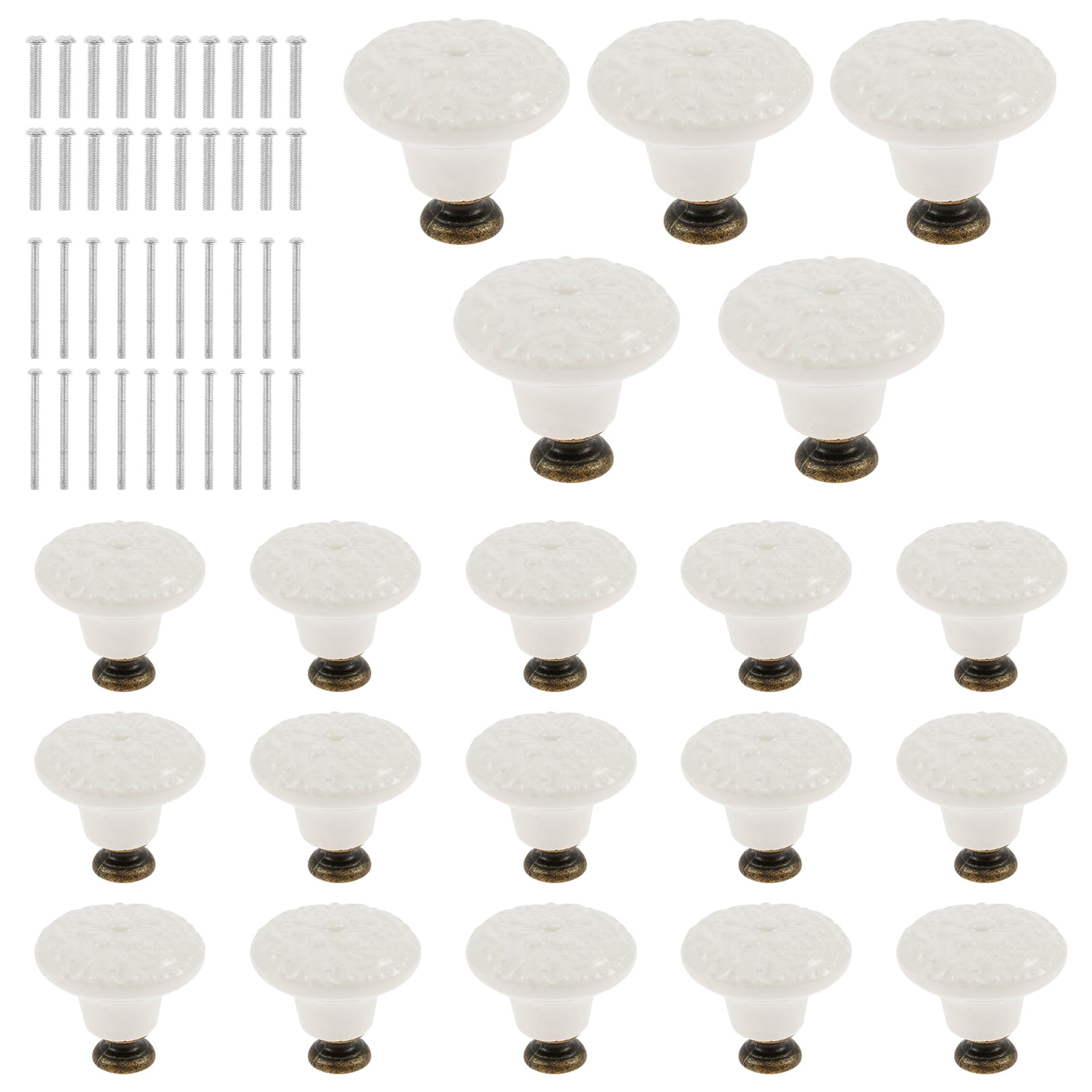NUAHRHY 20Pcs Ceramic Knob Set Vintage Drawer Knobs Decorative ...