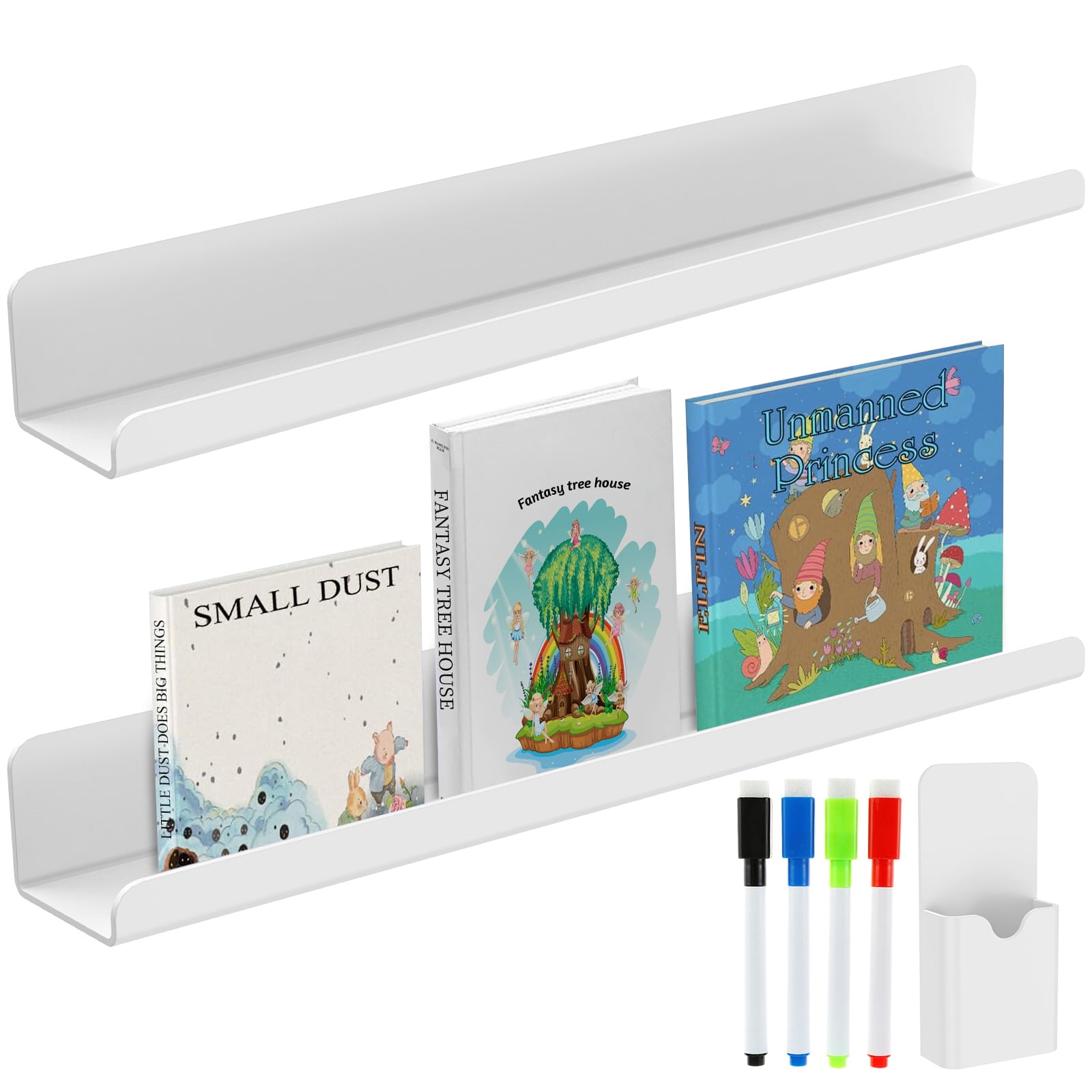 NUAHRHY 2PCS Magnetic Book Shelf for Whiteboard Acrylic Magnetic Book ...