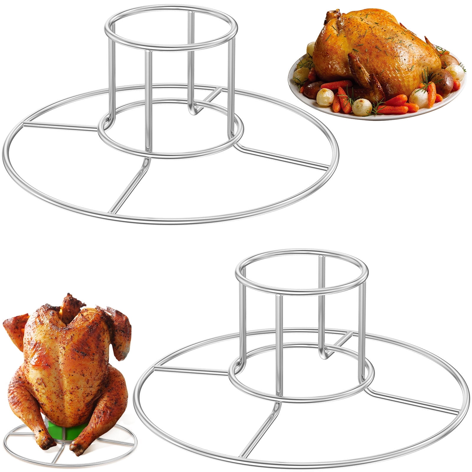 NUAHRHY 2Pcs Beer Can Chicken Holder Stainless Steel Beer Butt Chicken ...