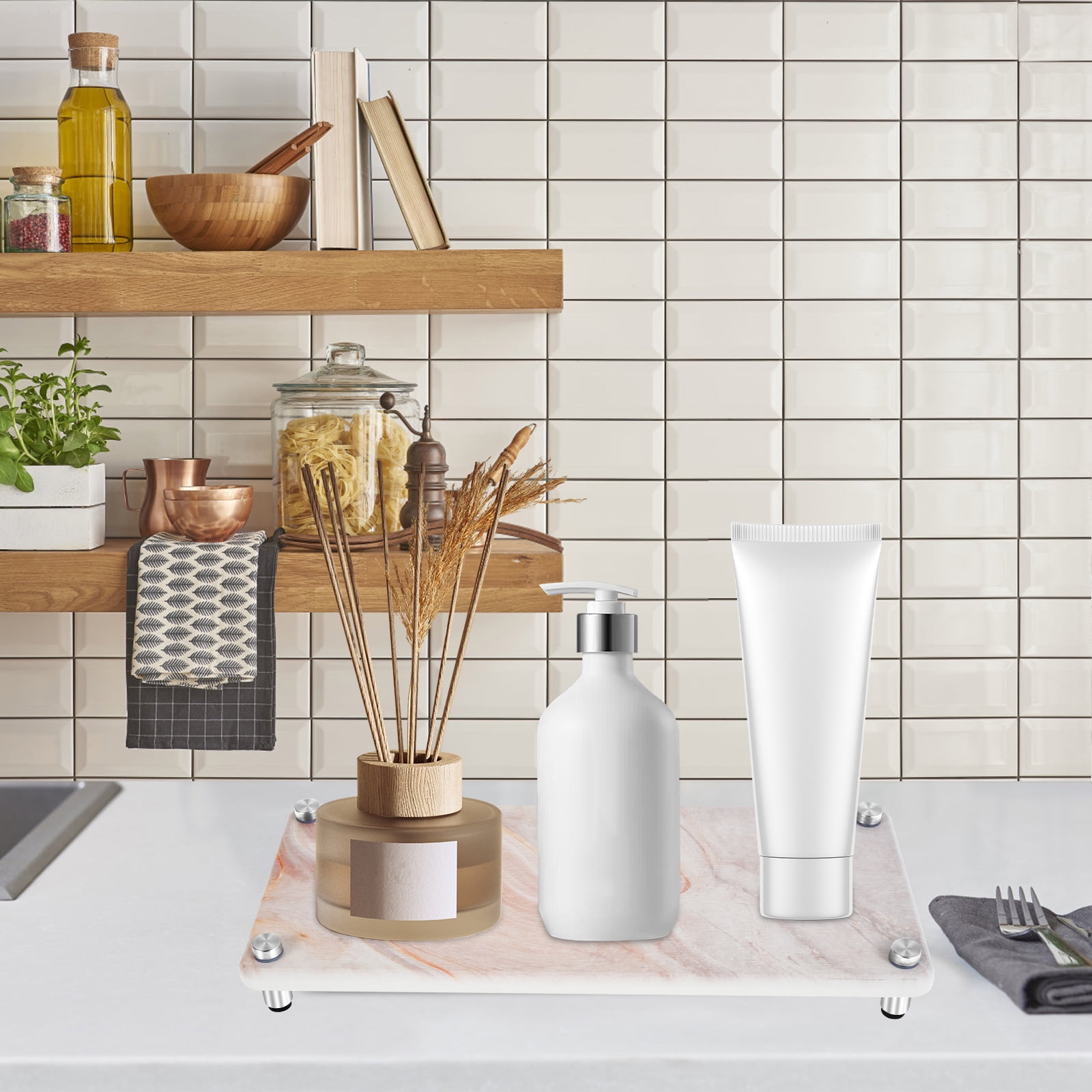 NUAHRHY 2Pcs Instant Dry Sink Caddy Water Absorbing Sink Stone Tray ...