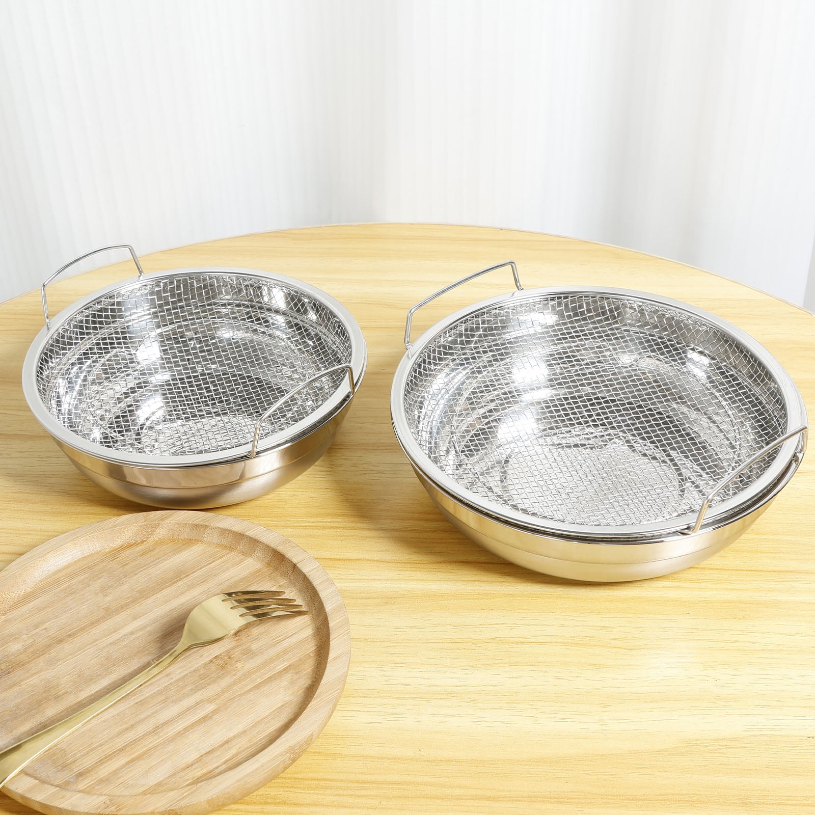 NUAHRHY 2Pcs Oil Filter Tray Stainless Steel Oil Strainer Container ...