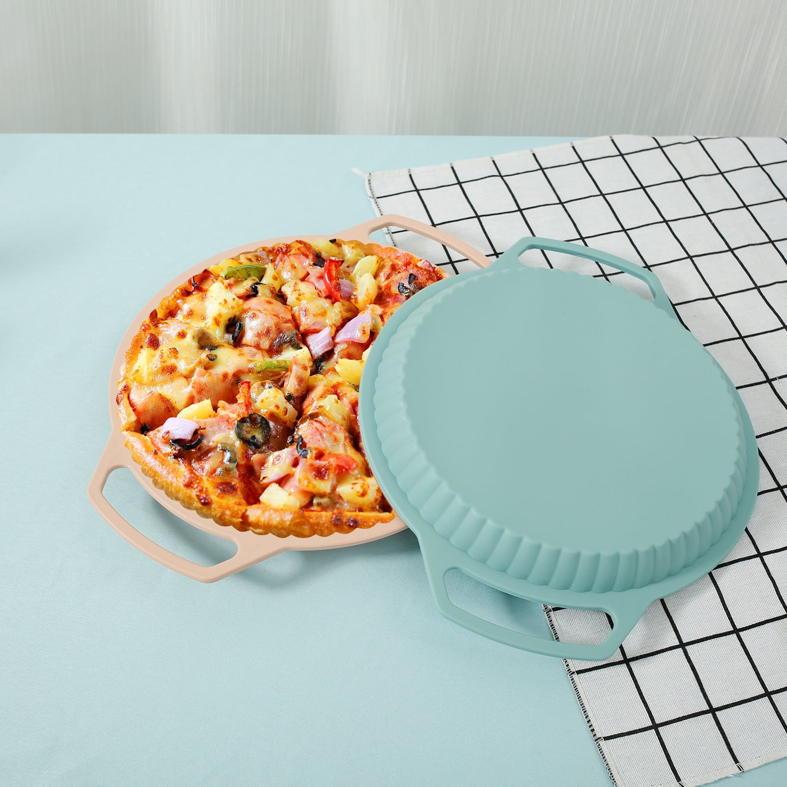 NUAHRHY 2pcs Silicone Pie Pan with Metal Reinforced Frame and Handle ...