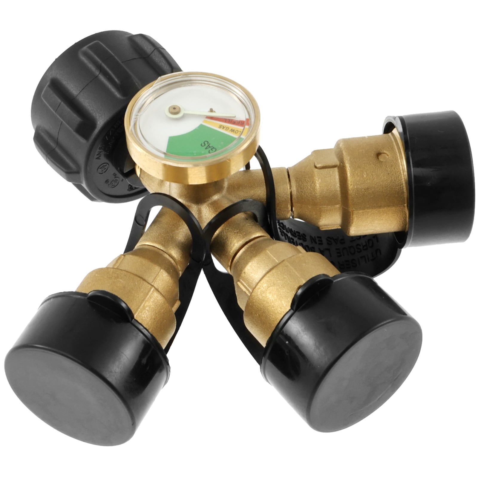 NUAHRHY 3 Way Propane Splitter with Gauge Brass Propane Tank 3Y ...