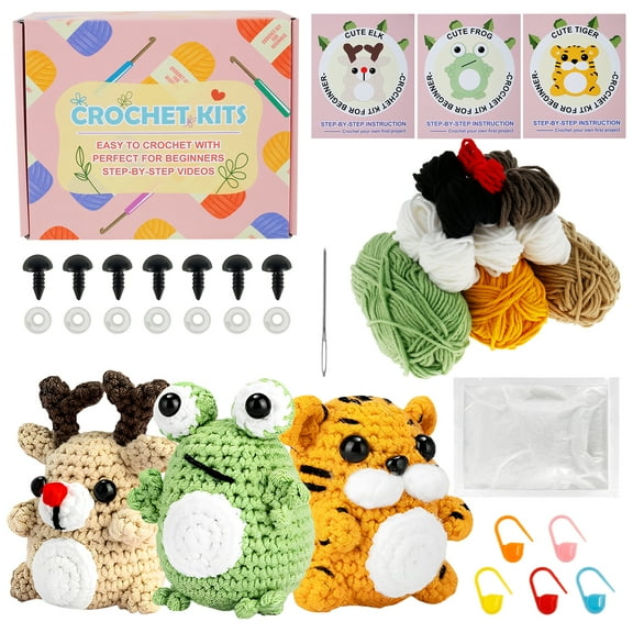 Complete Beginner Crochet Kit with Animal Projects by Step Video ...
