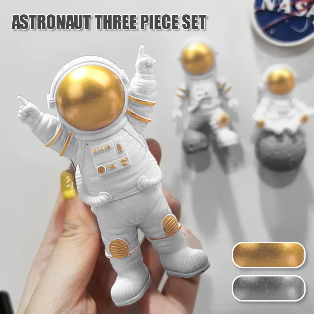NUAHRHY 3pcs Astronaut Figurines Cake Topper Outer Space Spaceman ...