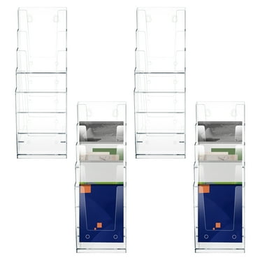 Displays2go Steel Mesh Wall Mount Literature Rack, 10 Pockets, File ...