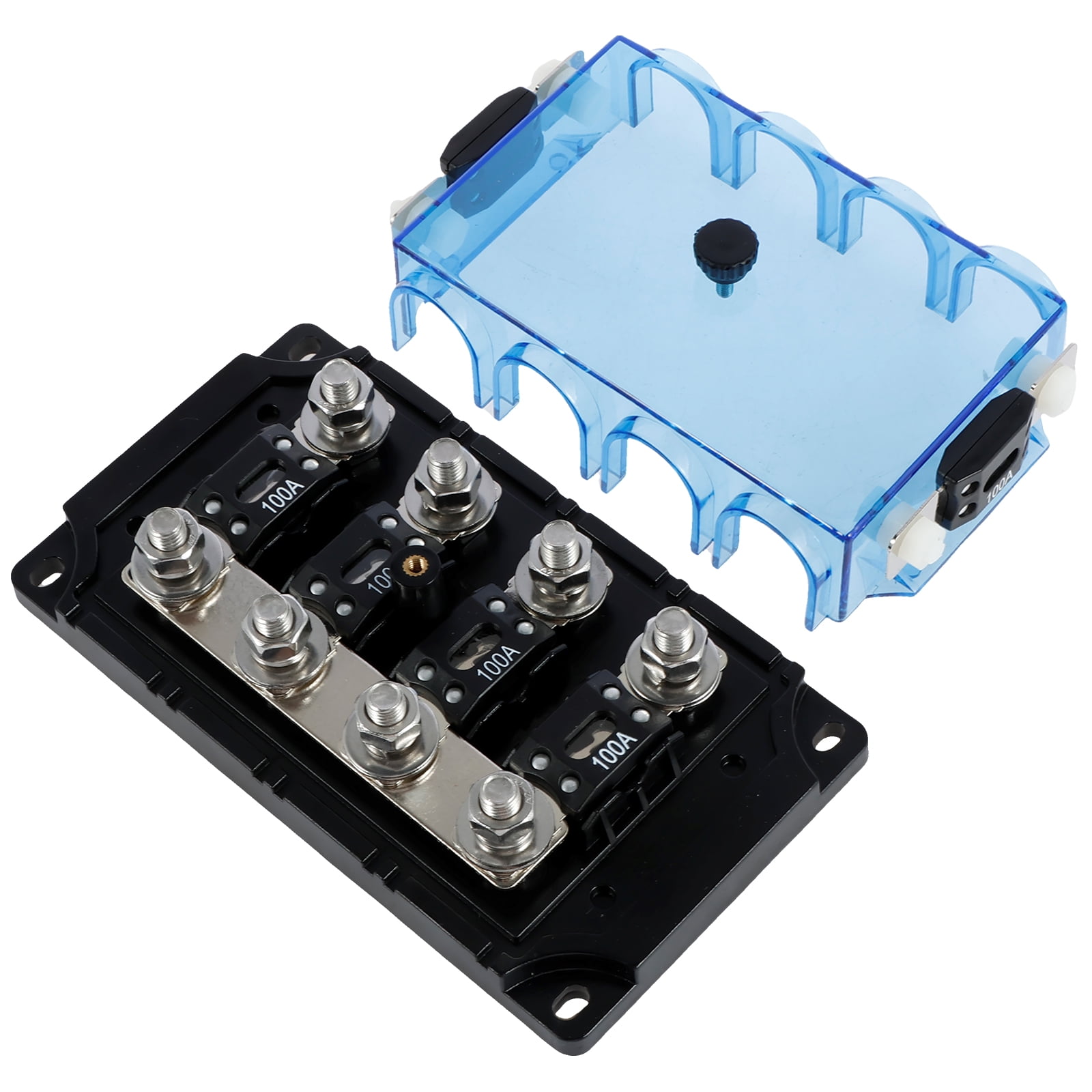 NUAHRHY AMG Fuse Holder with 4Pcs 100A Fuse 4 Way AMG Fuse Stand 100A ...