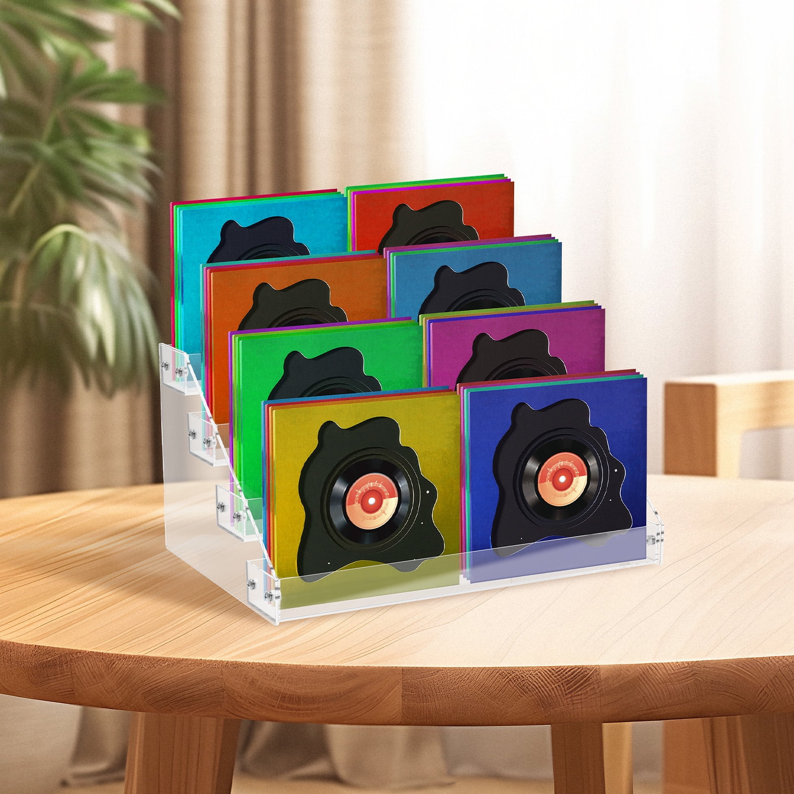 NUAHRHY Acrylic CD Display Stand Transparent Robust Desktop Storage ...