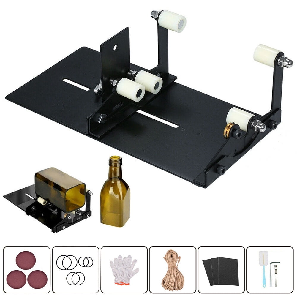 NUAHRHY Adjustable Glass Bottle Cutter Kit Stainless Steel Square Round ...