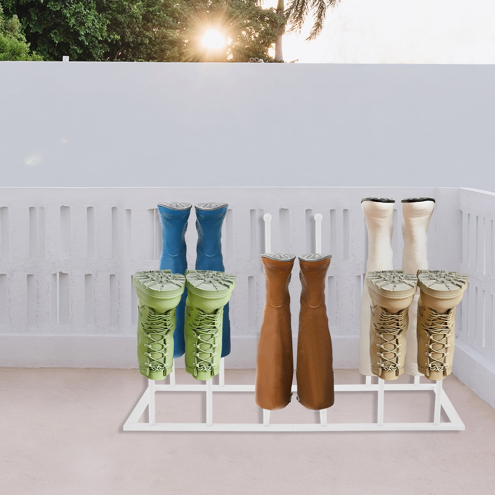 NUAHRHY Boot Rack Free Standing Boot Rack Organizer Metal Boot Storage ...