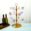 12 Drinks Cocktail Tree Stand, 3 Tier Metal Drinks Party Display Stand ...