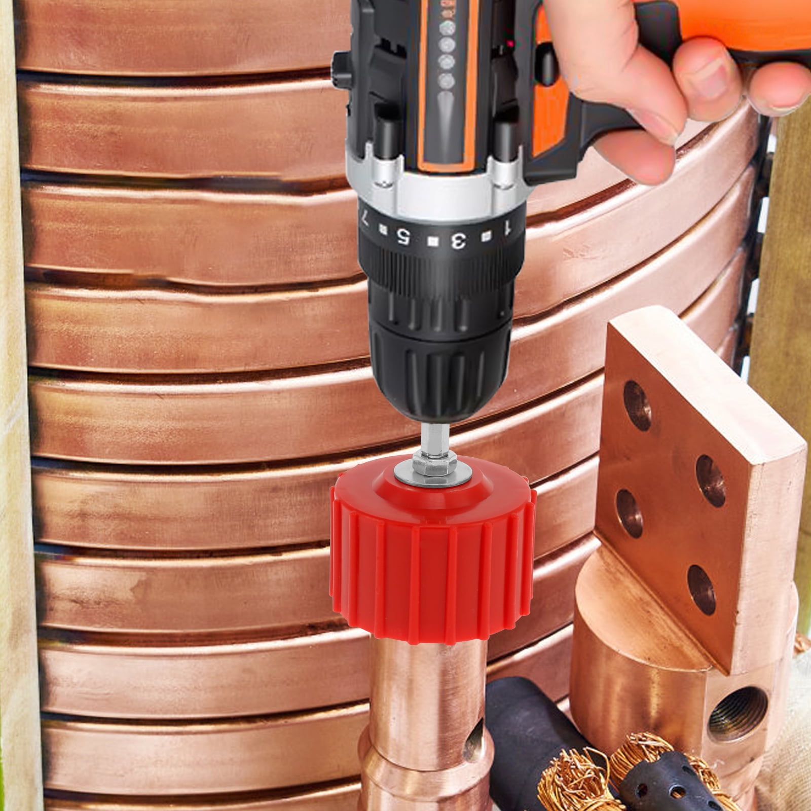 NUAHRHY Copper Pipe Cleaner Set Firm Tube Cleaning Brush High Efficient ...