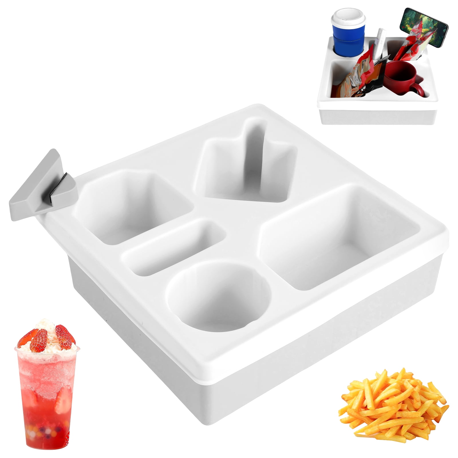 NUAHRHY Couch Cup Holder Soft Silicone Couch Caddy with Rotatable Phone ...