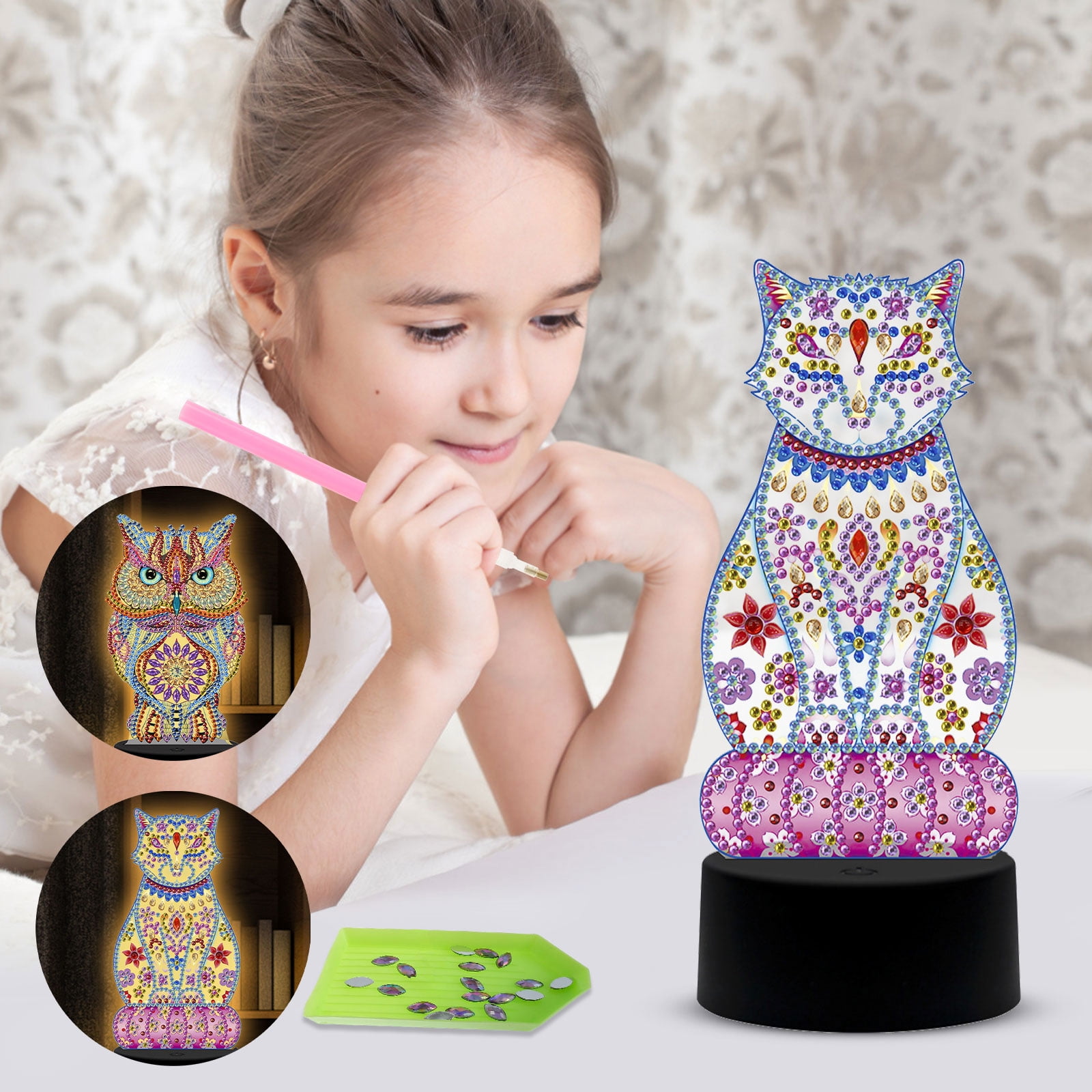 NUAHRHY Diamond Painting Nightlight Kits DIY Diamond Painting Lamp 3D ...