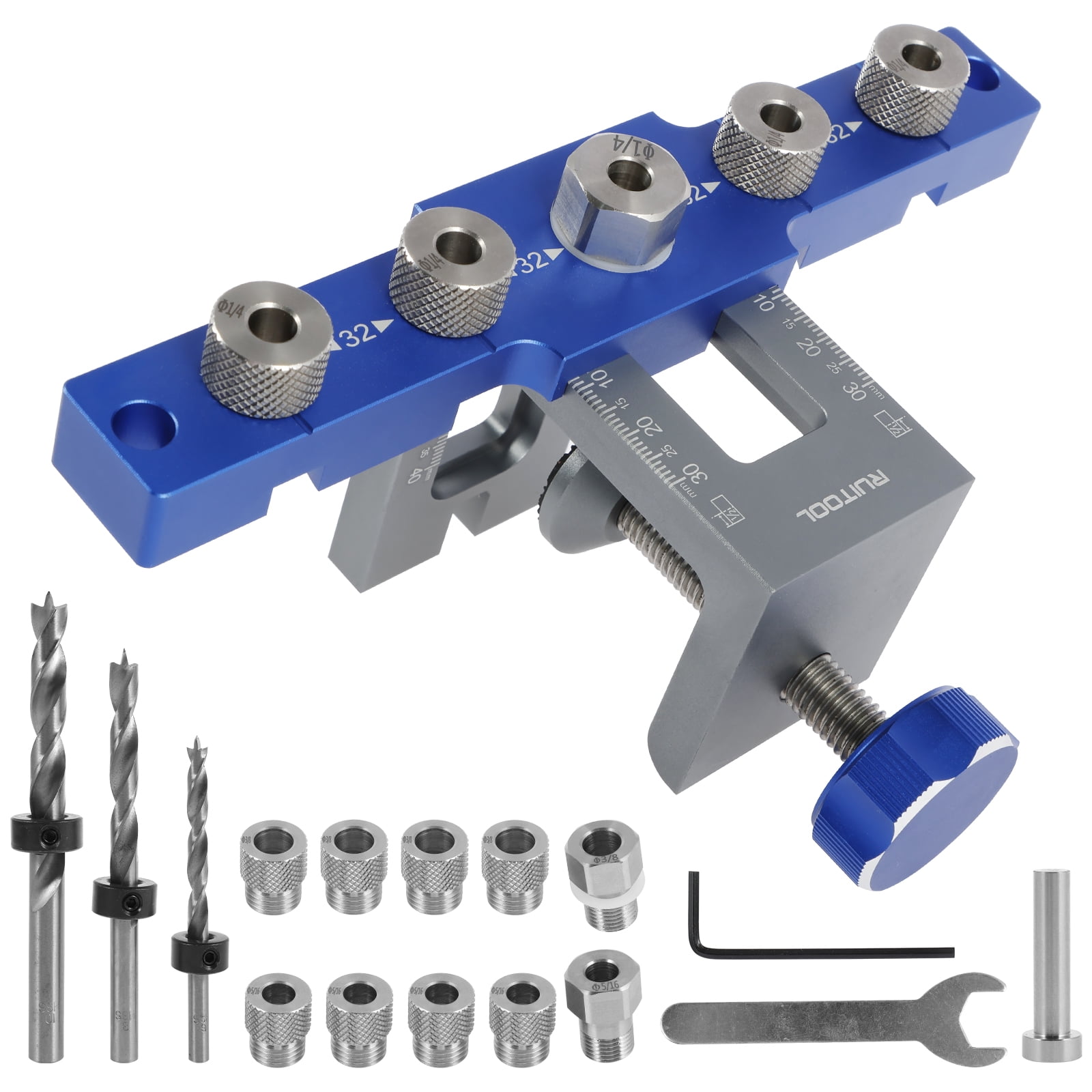 NUAHRHY Doweling Jig Kit Aluminum Alloy Drill Hole Guide Jig Portable ...