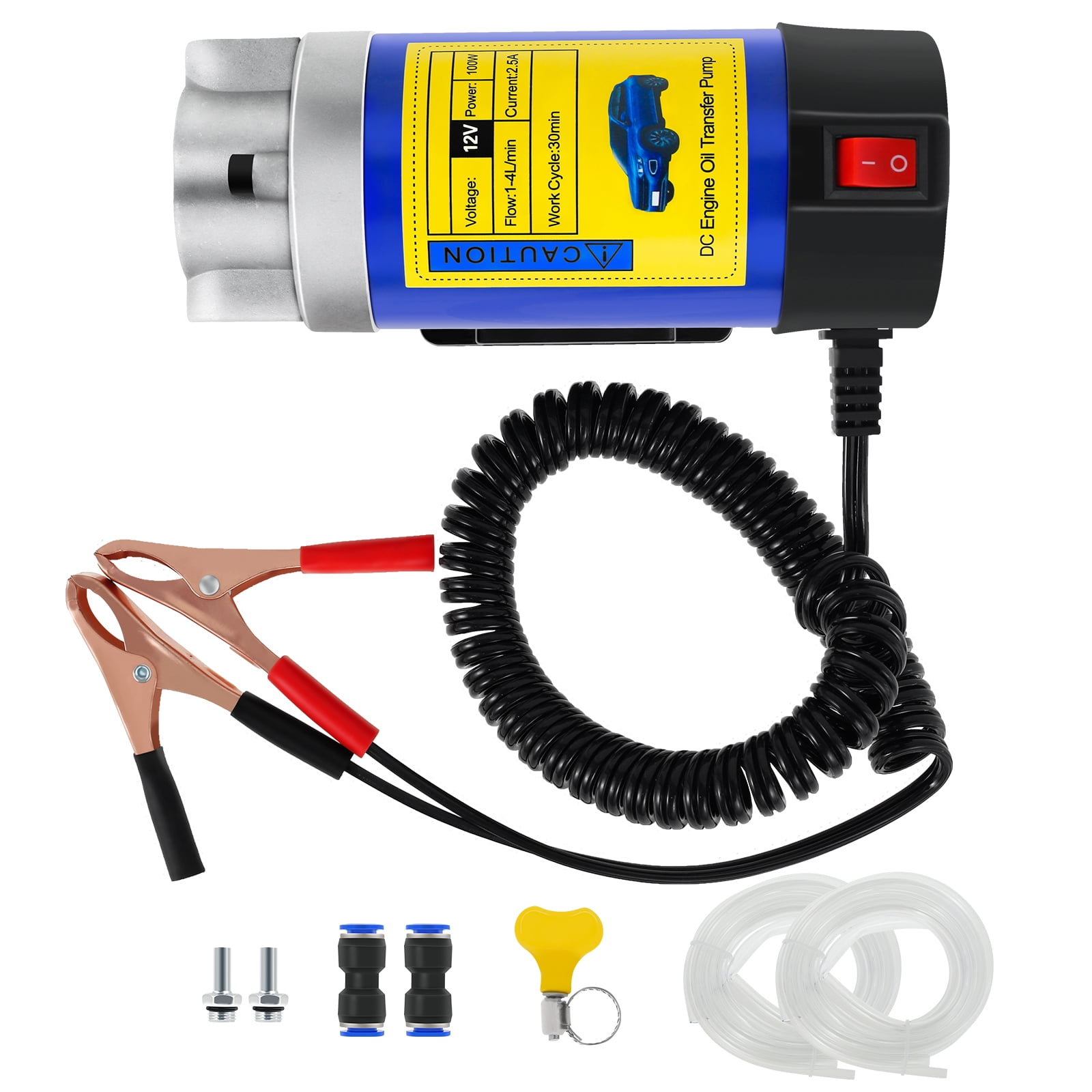 NUAHRHY Engine Oil Pump DC 12V 100W Aluminum Alloy Oil Extractor Pump ...