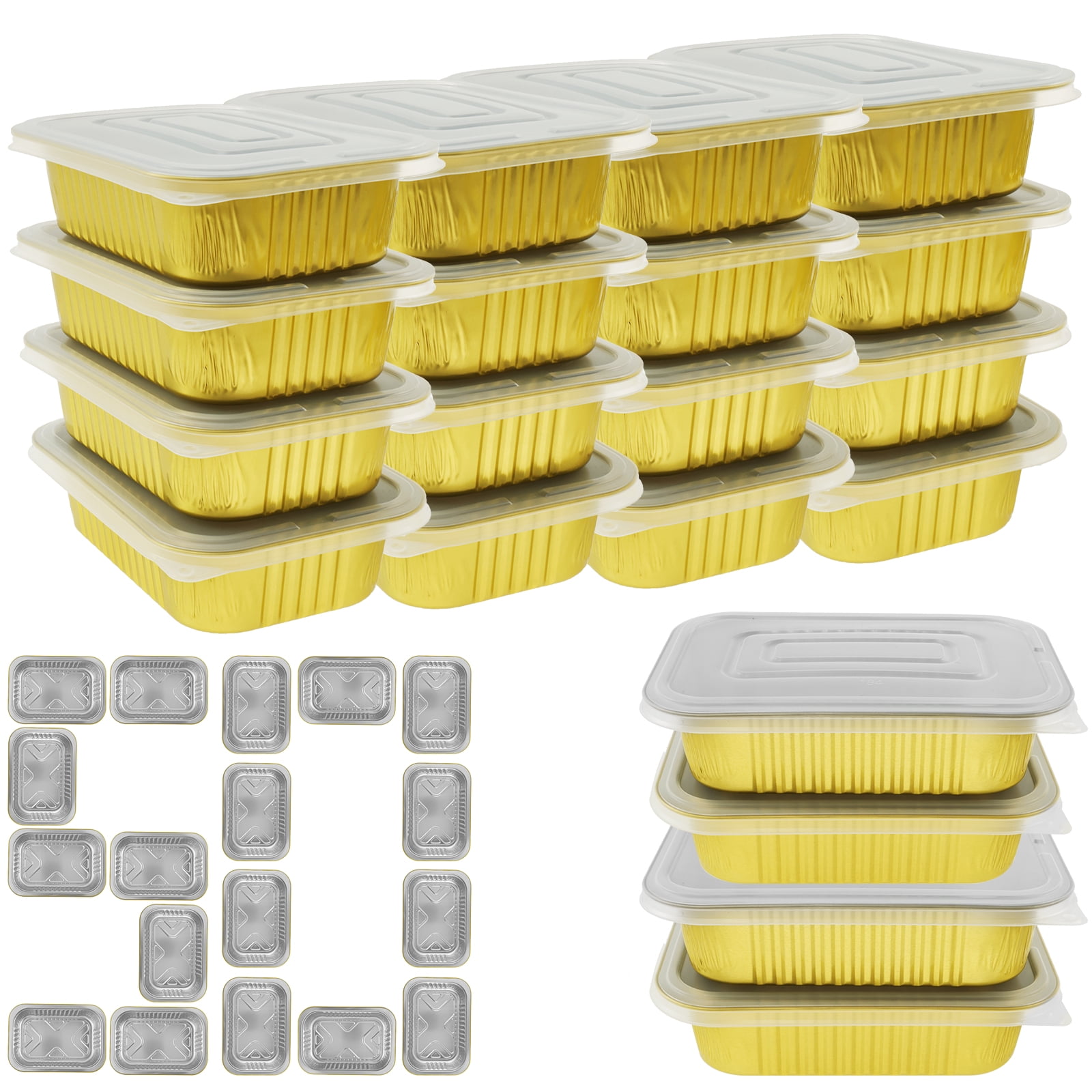 NUAHRHY Foil Food Containers Thick Aluminum Pans Large Safe Aluminum ...