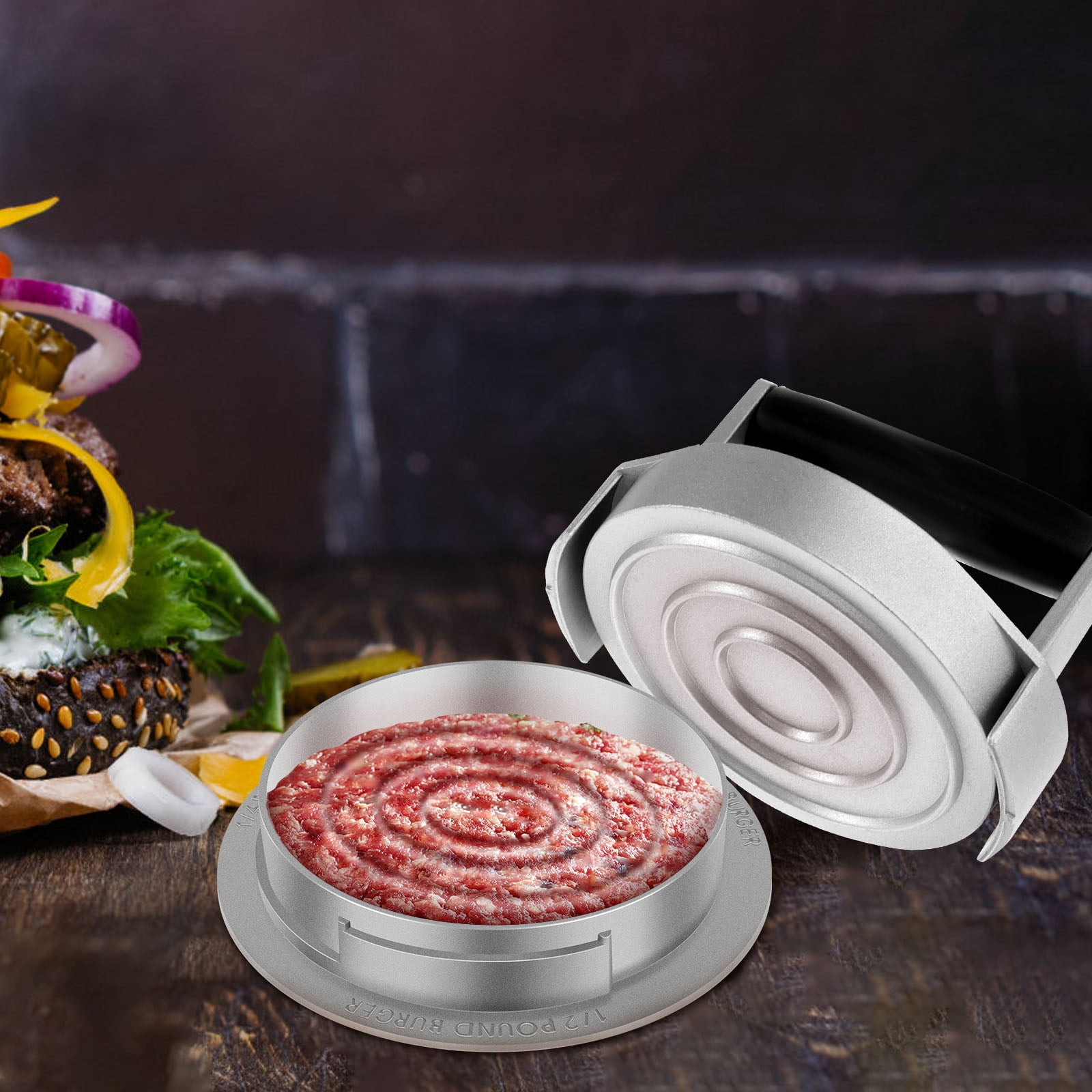 NUAHRHY Hamburger Press Patty Maker 5.5 Inch Round Burger Press ...