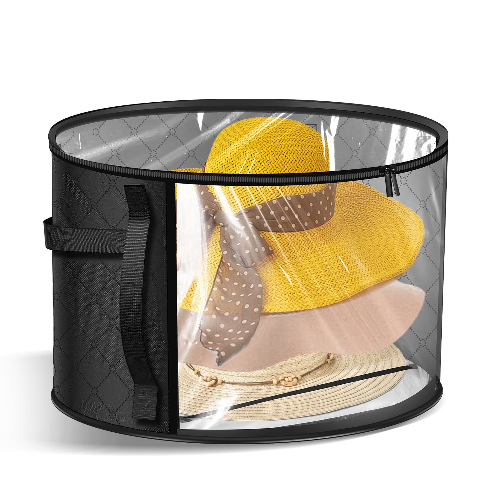 NUAHRHY Hat Box with Clear Window Round Hat Storage Box Large Capacity ...