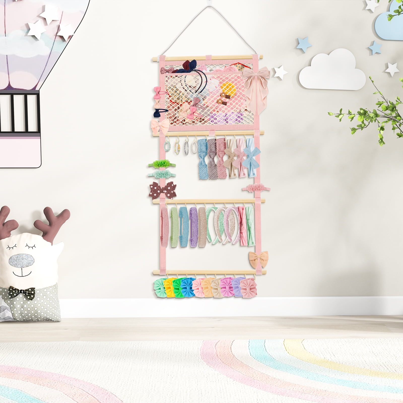 NUAHRHY Headband Display Stand Robust Headband Holder with 30 Hooks ...