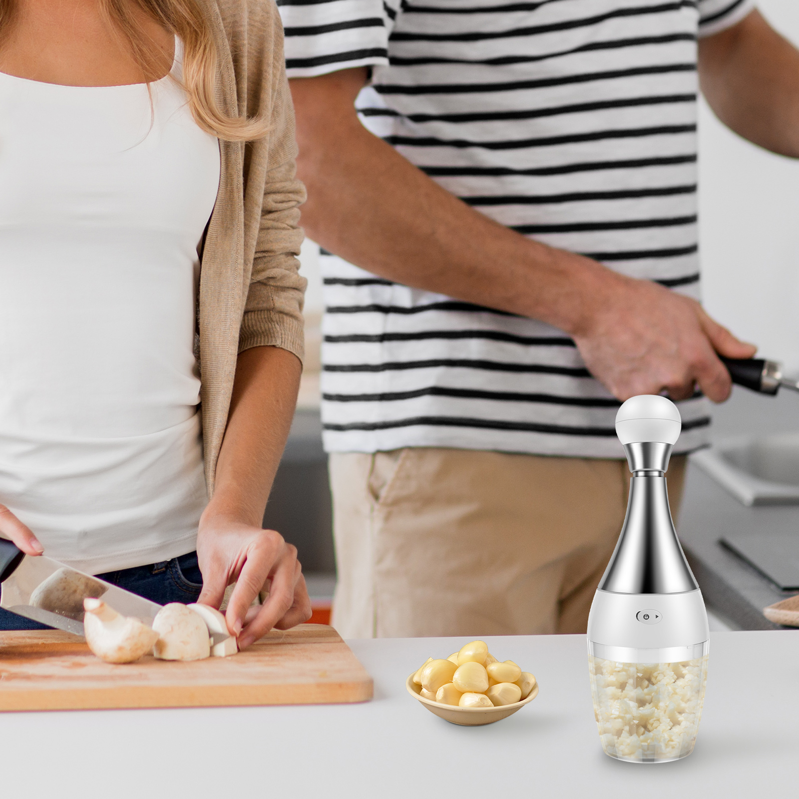 NUAHRHY Manual Pressed Chopper Safe Garlic Chopper Vegetable Cutter ...