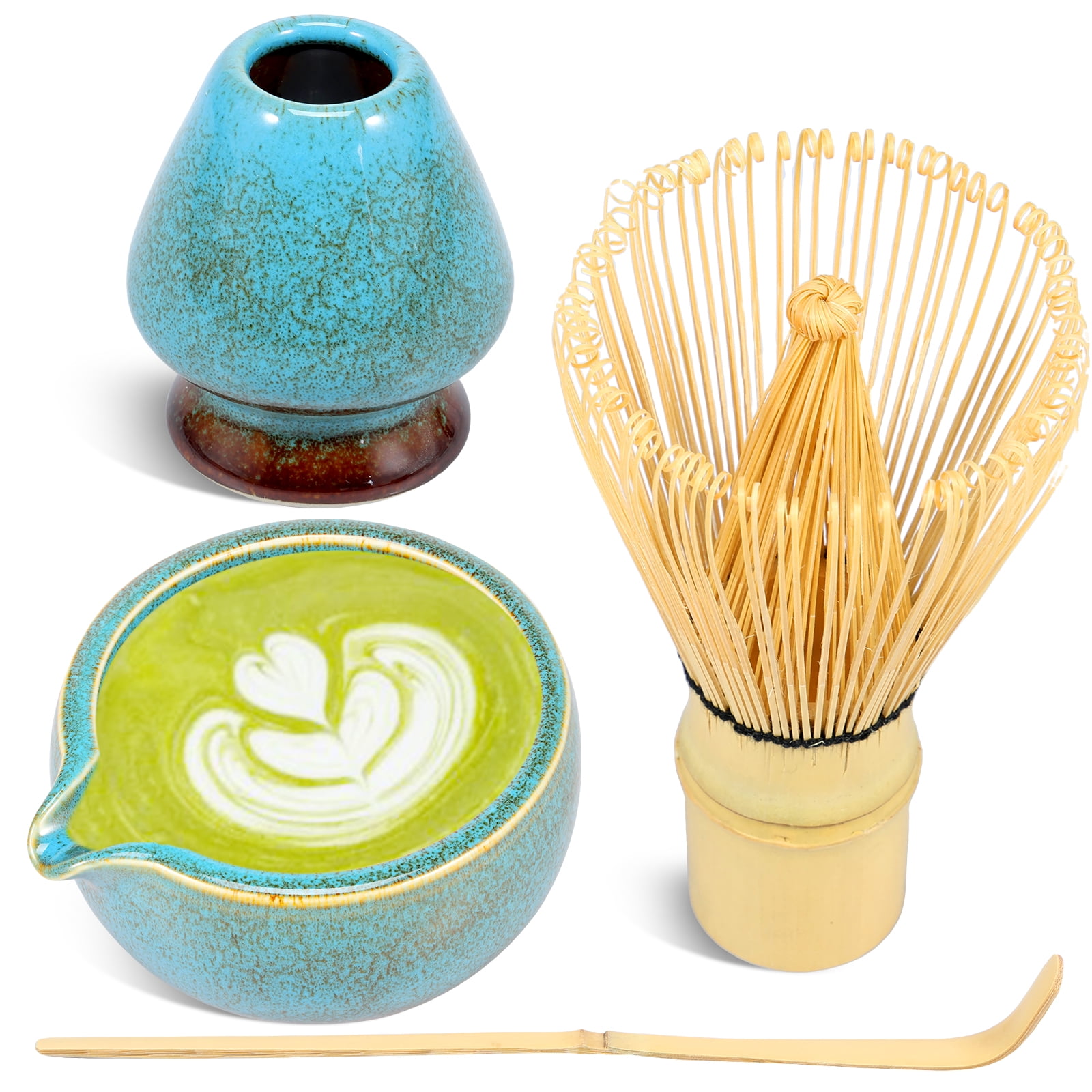 NUAHRHY Matcha Whisk Set Sturdy Bamboo Wood Stirrer Extra Thick Matcha ...