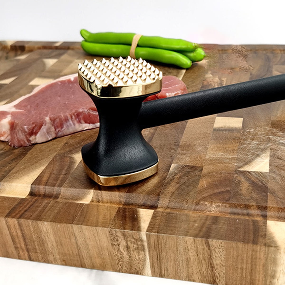 NUAHRHY Meat Tenderizer Hammer Zinc Alloy with Handle, Dual-side Meat ...