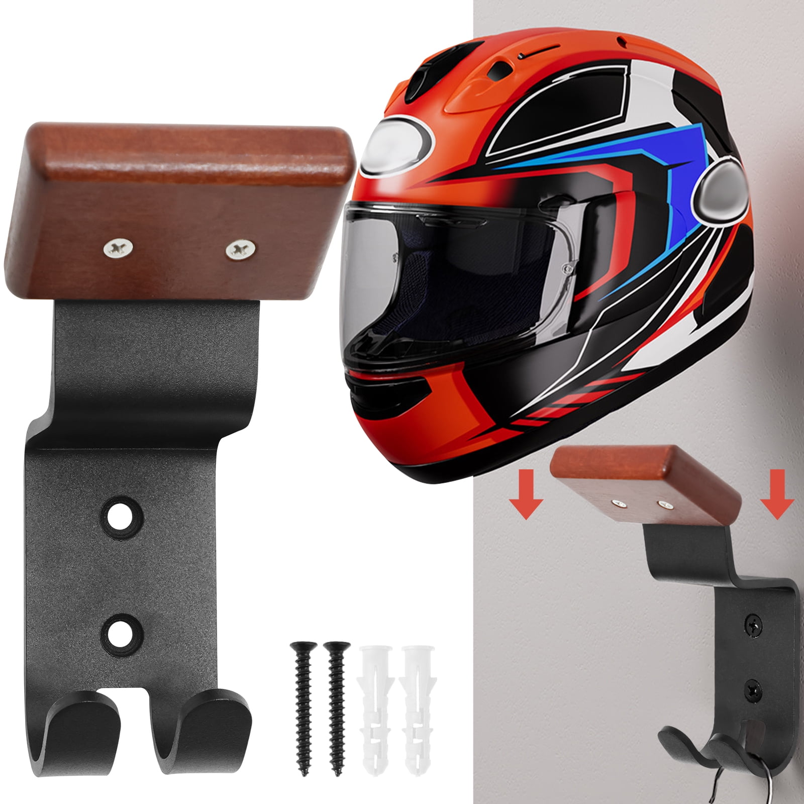 NUAHRHY Motorcycle Helmet Rack Versatile Hanger Solid Helmet Holder ...