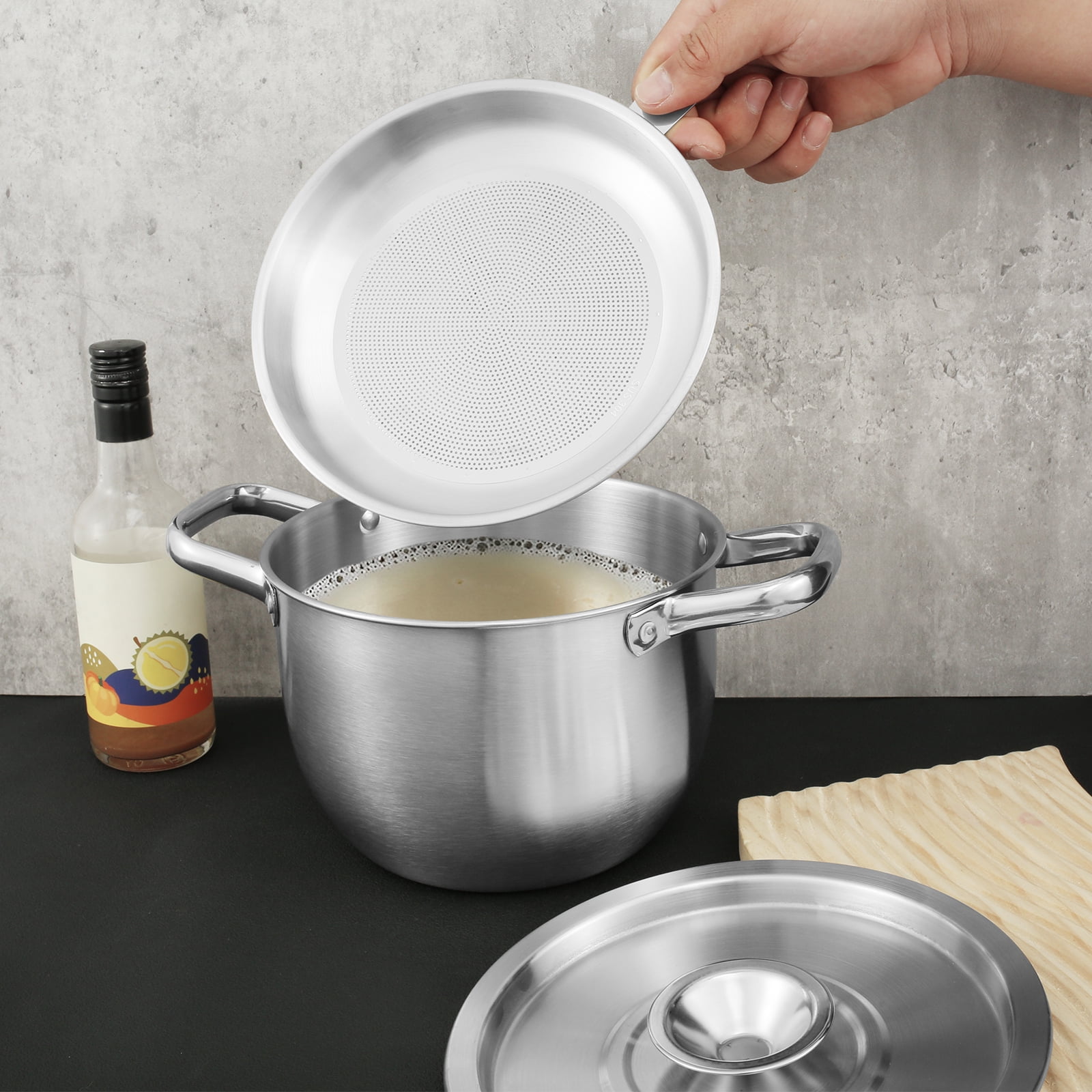 NUAHRHY Oil Filter Pot with Strainer 2.8L Oil Strainer Pot with Lid ...