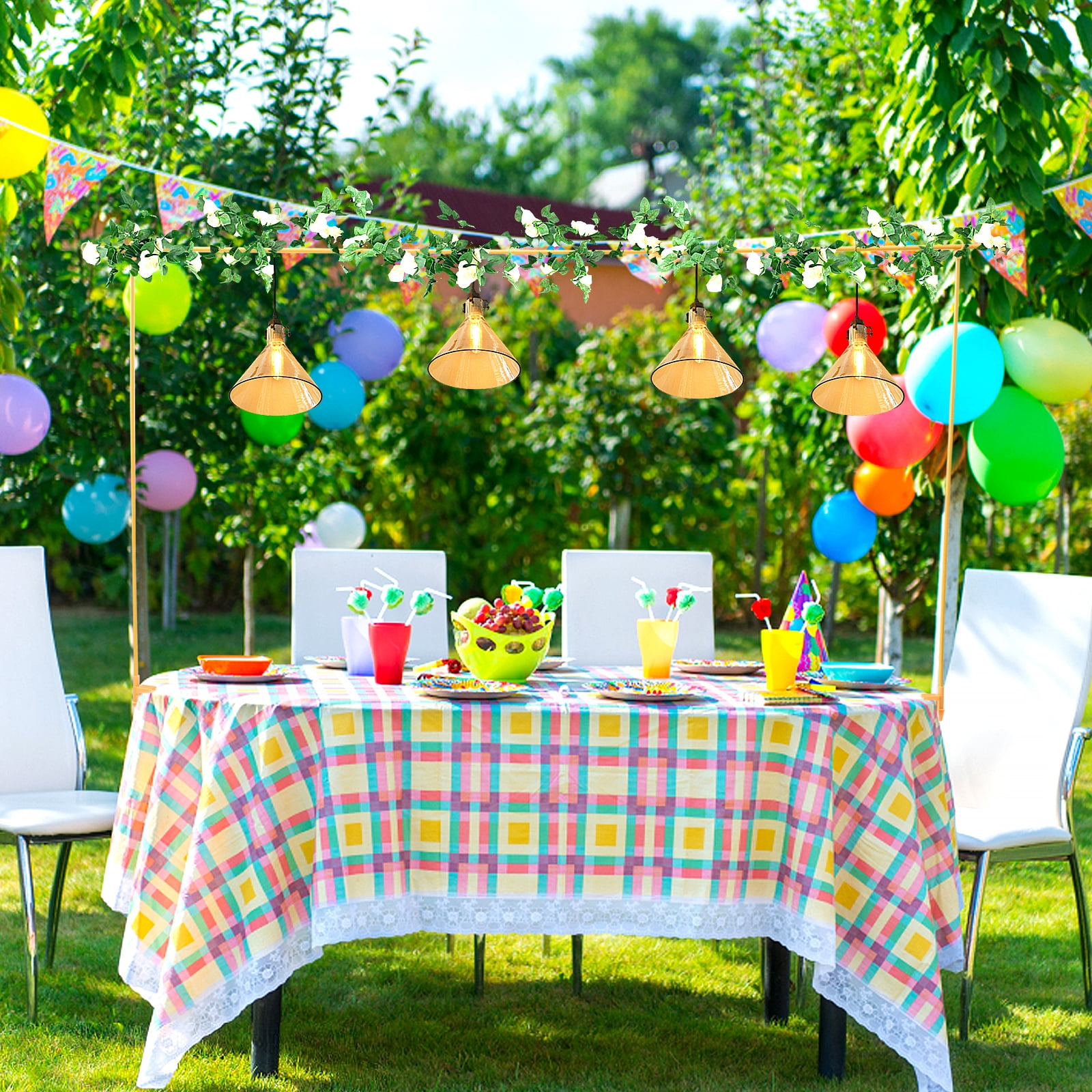 NUAHRHY Over The Table Rod Stand with Clamp for Home Decor Sturdy Iron ...