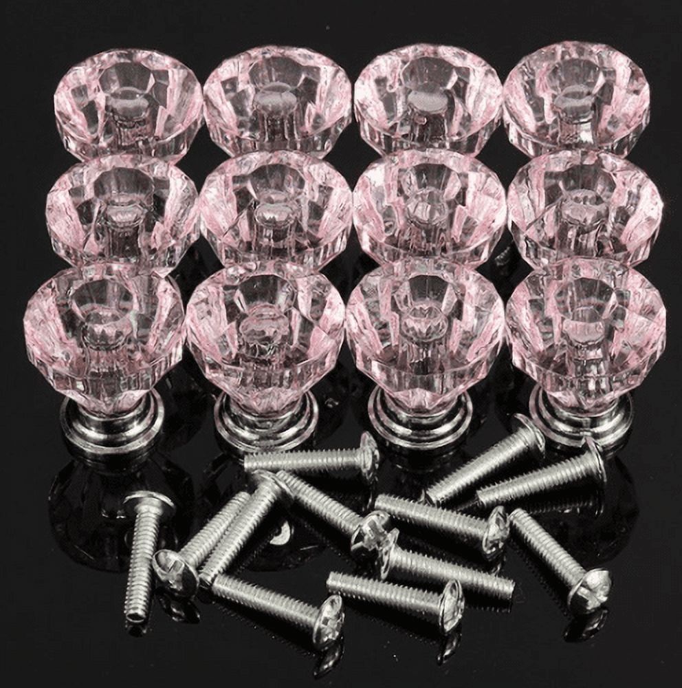 NUAHRHY Pack of 12 Drawer Knob Pull Handle Crystal Dresser Glass ...